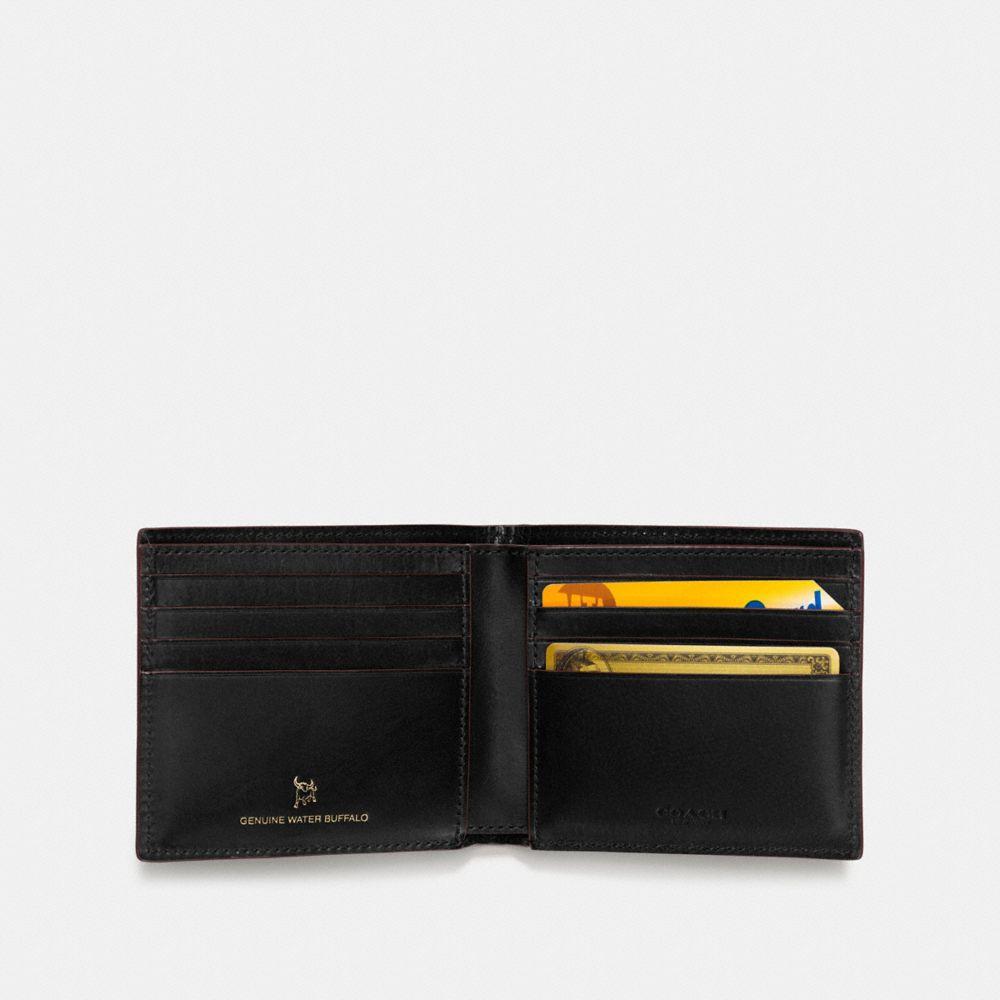 COACH Double Billfold Wallet In Water Buffalo Leather in Black for Men ...