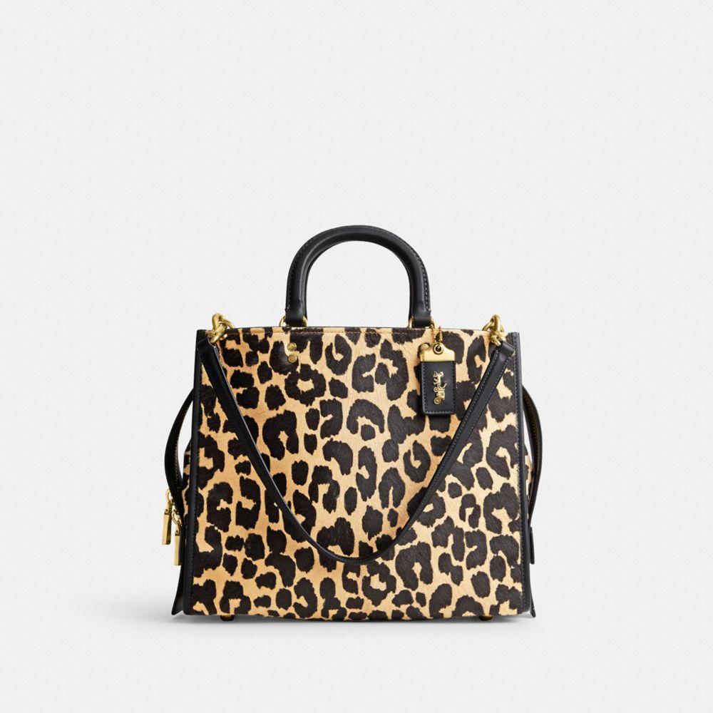 COACH Rogue In Haircalf With Leopard Print in Black | Lyst