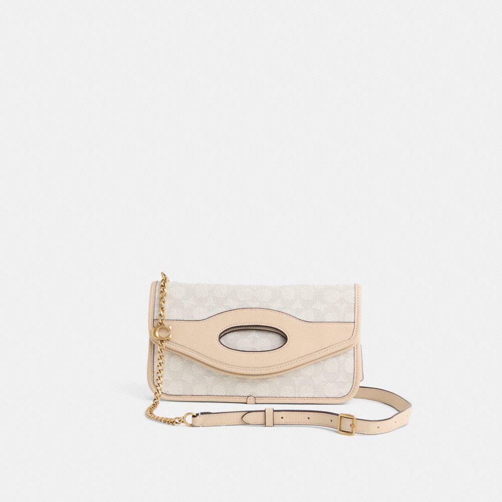 COACH Restored Foldover Cut Out Clutch Crossbody In Signature Jacquard ...
