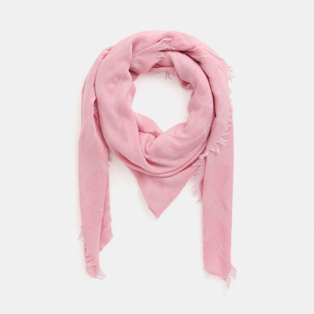 COACH Restored Signature Border Shawl Scarf in Pink | Lyst