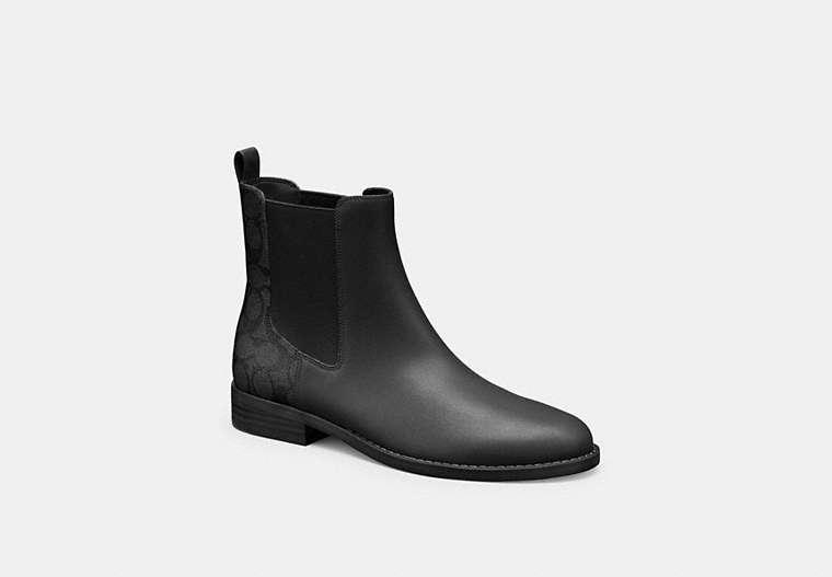 COACH Signature Canvas Slip-On Ankle Booties in Black | Lyst