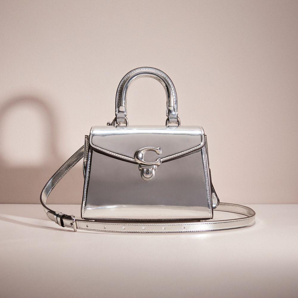 COACH Restored Sammy Top Handle Bag 21 In Silver Metallic in Gray | Lyst