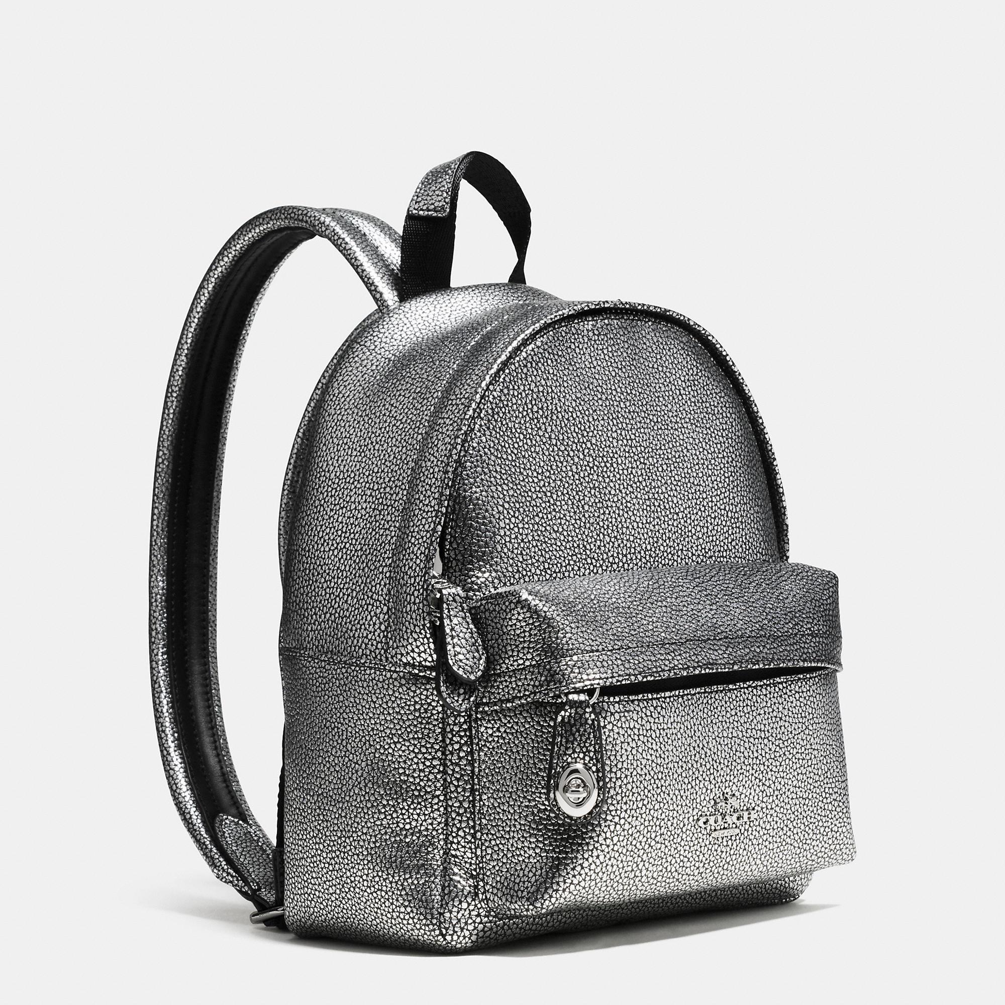 COACH Mini Campus Backpack In Polished Pebble Leather in Blue - Lyst