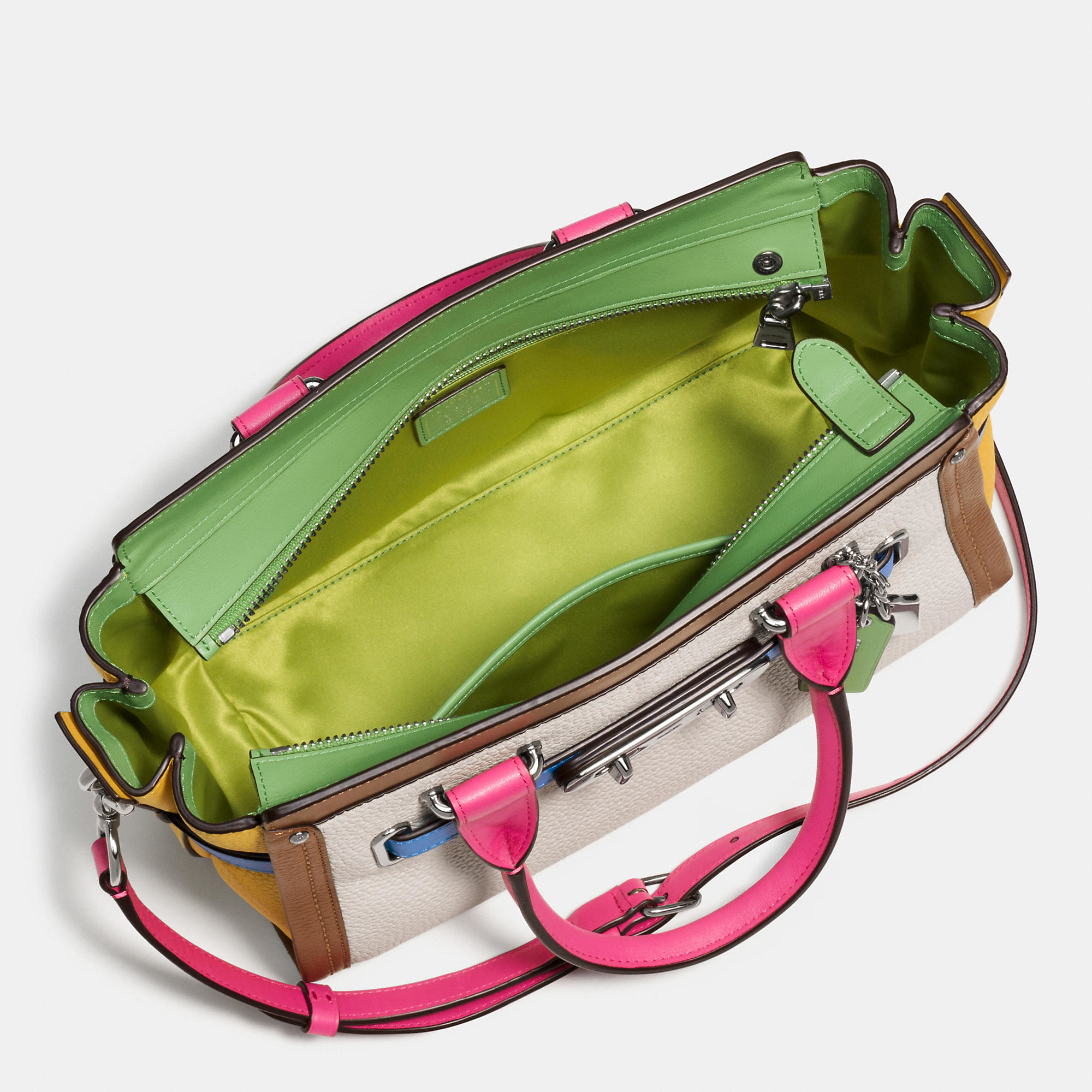 Lyst - COACH Swagger 27 Carryall In Rainbow Colorblock Leather