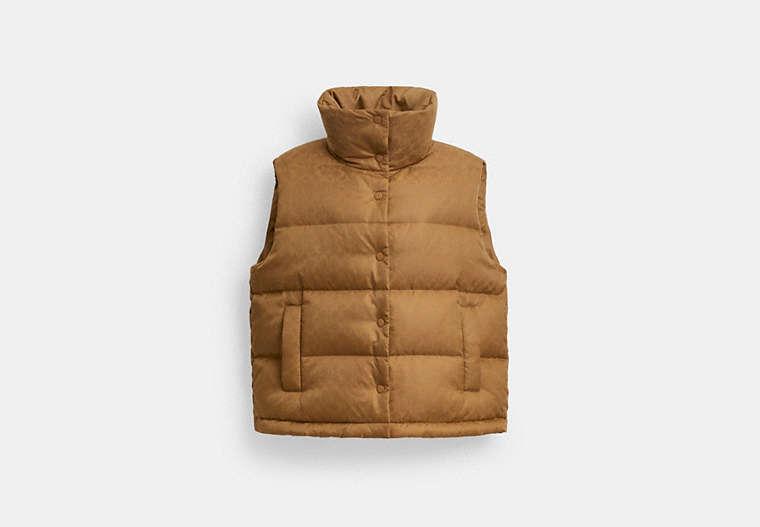 COACH Jacquard Puffer Jacket Vest in Black | Lyst