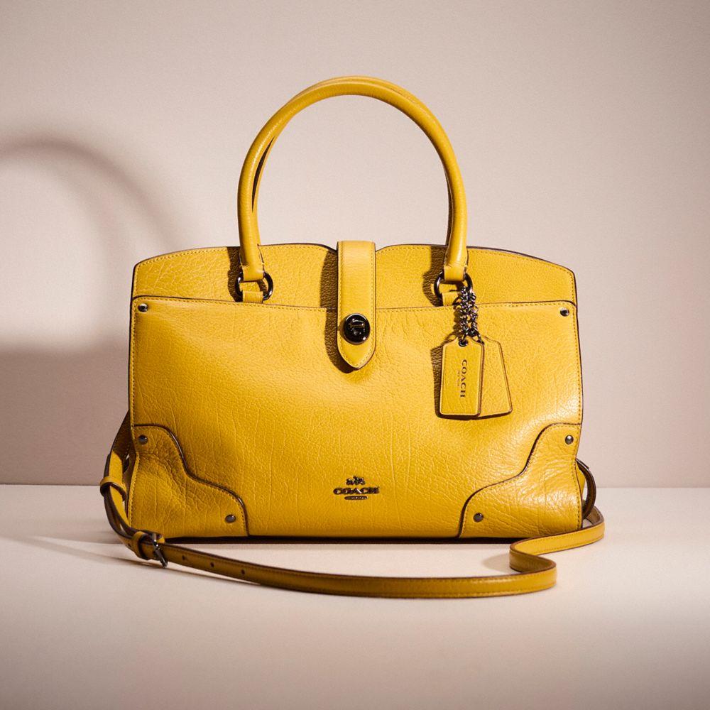 COACH Restored Mercer Satchel 30 in Yellow | Lyst