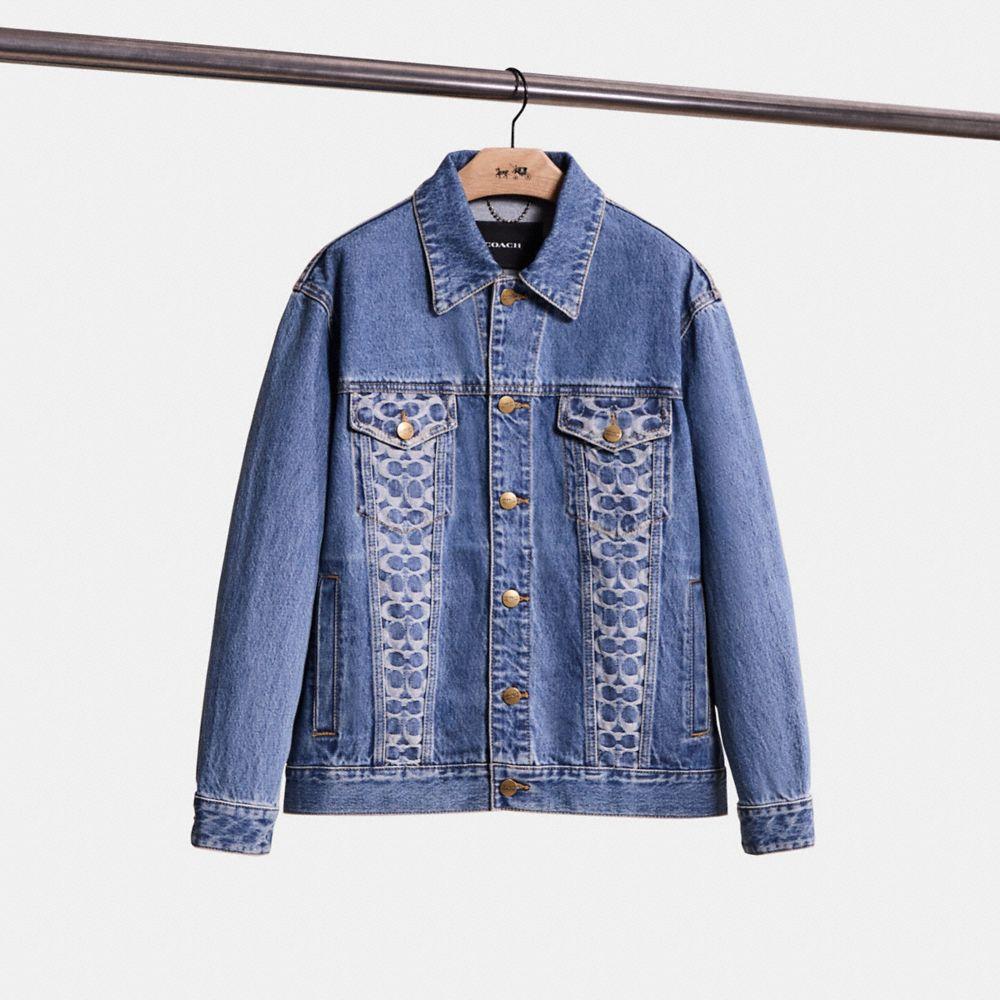 COACH Restored Oversized Signature Denim Jacket in Blue | Lyst