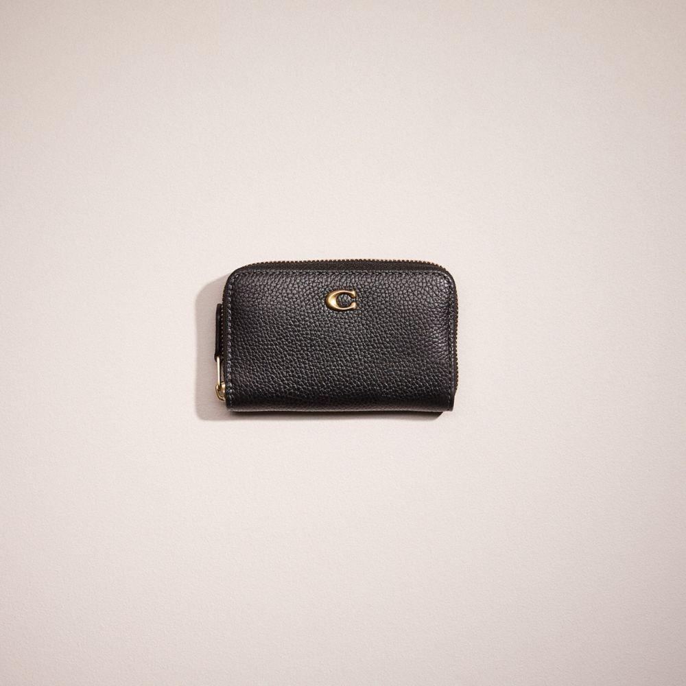 COACH Restored Essential Small Zip Around Card Case in Black | Lyst