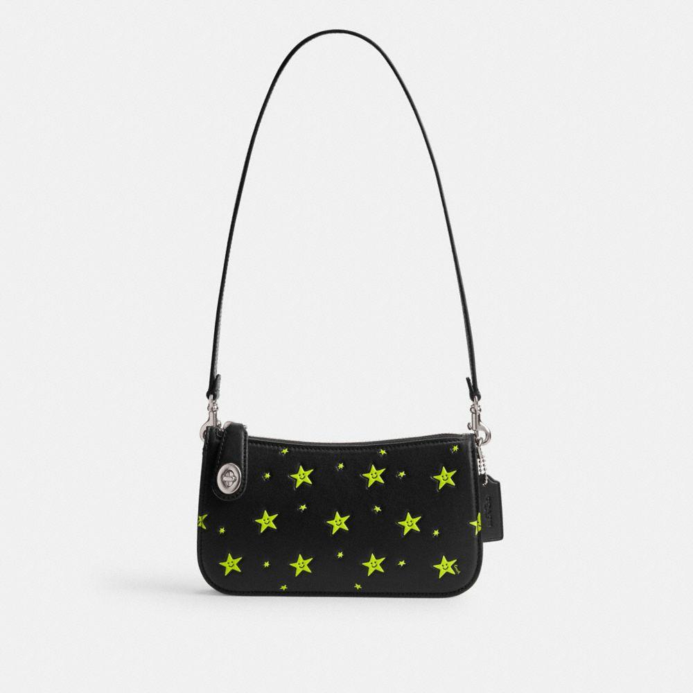 COACH Cosmic Penn Shoulder Bag With Star Print in Black | Lyst