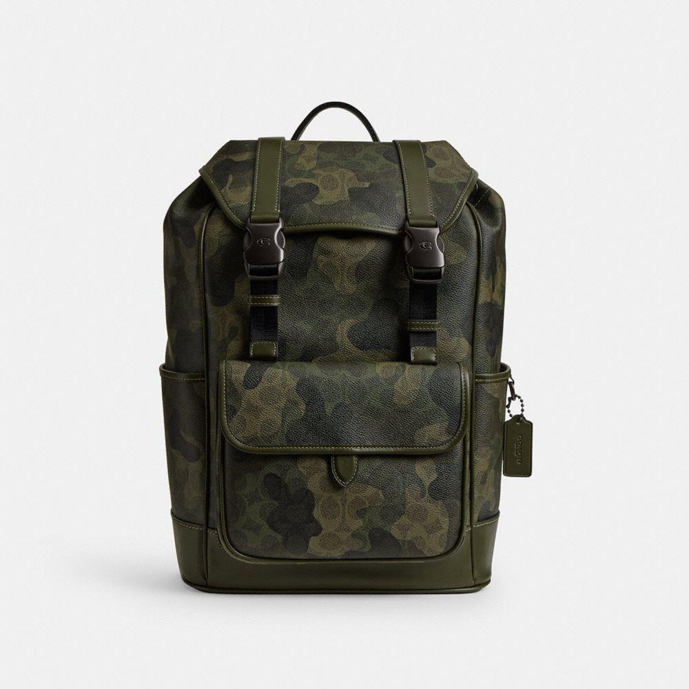 COACH League Flap Backpack In Signature Camo Print in Green for Men | Lyst