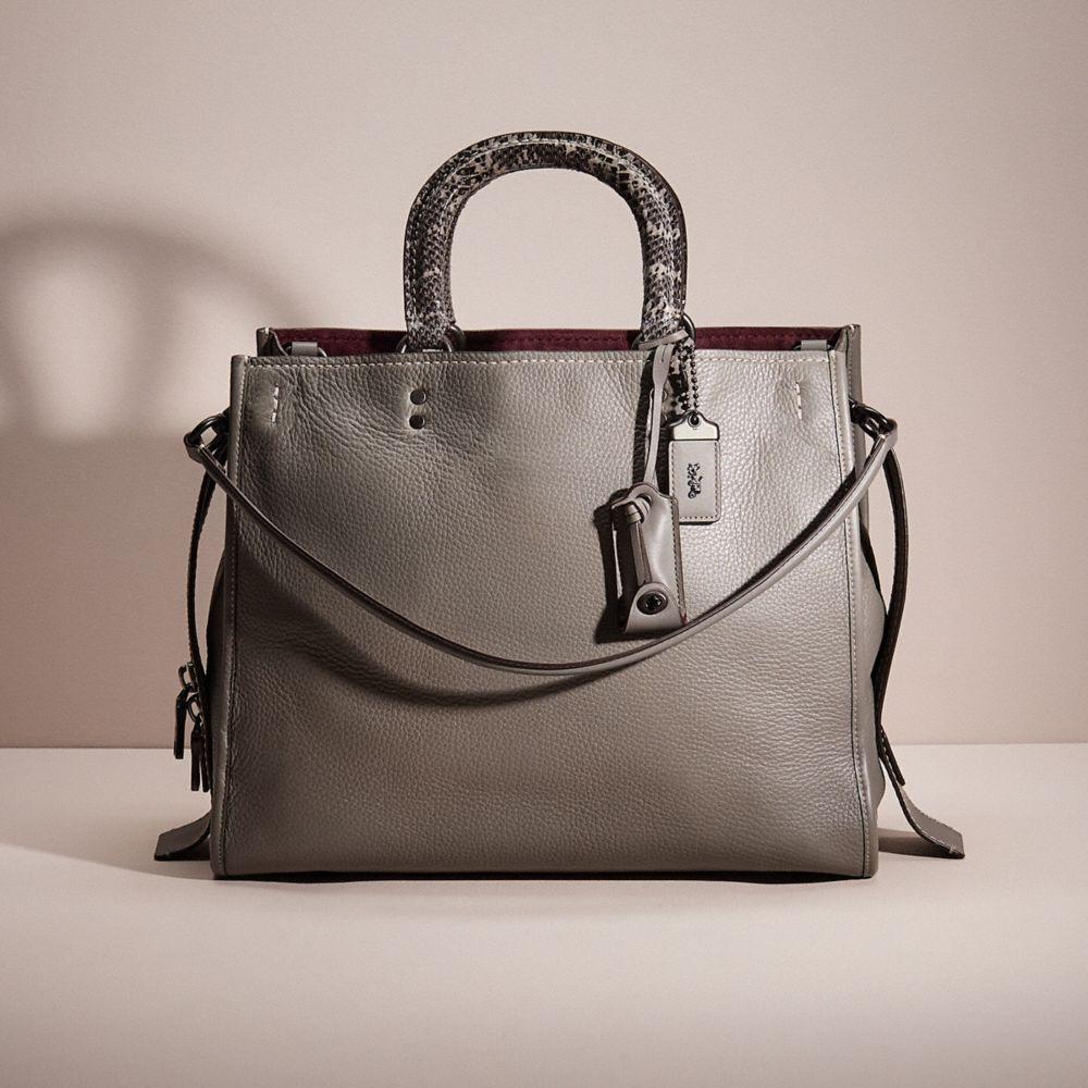 COACH Restored Rogue 36 With Colorblock Snakeskin Detail in Gray | Lyst
