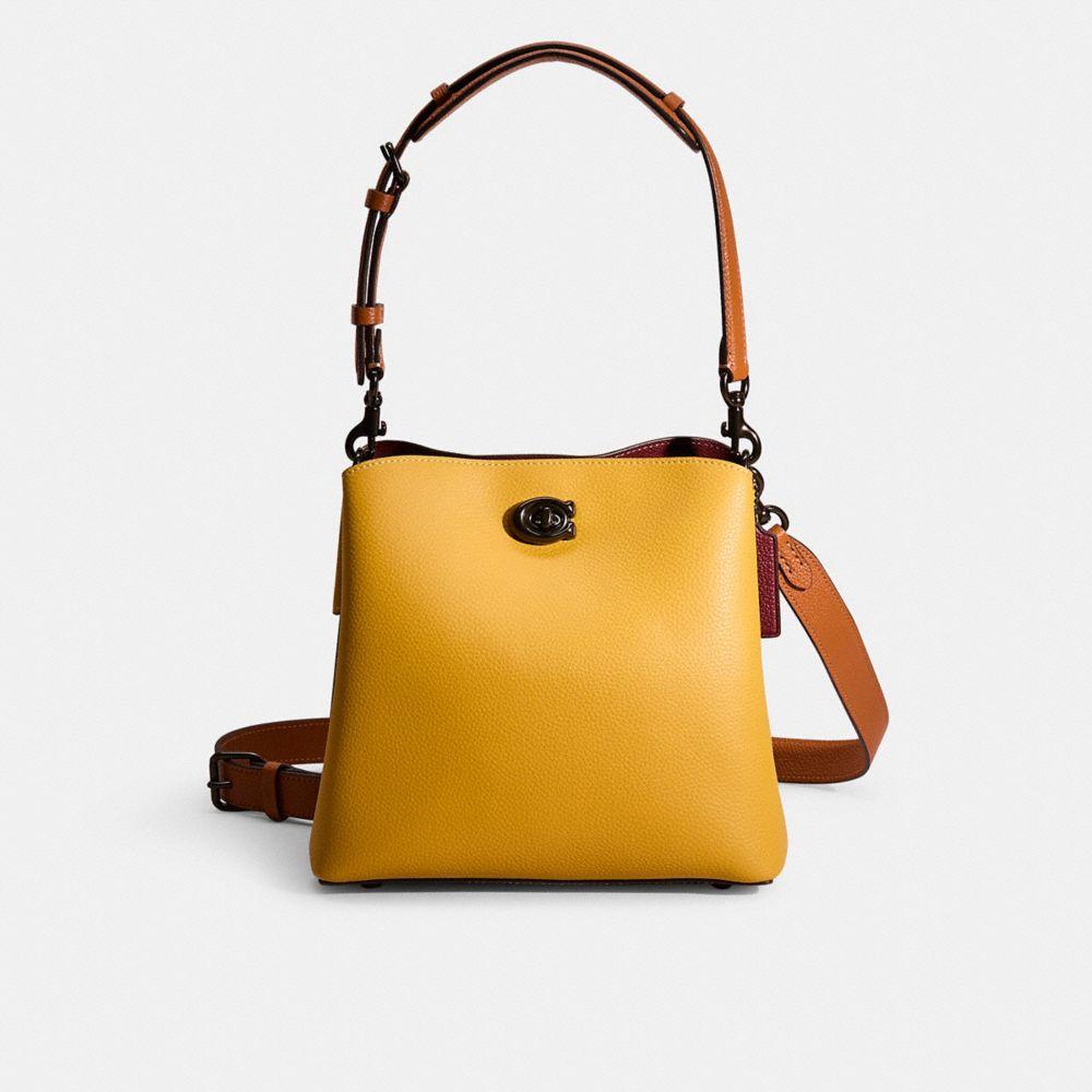 COACH Restored Willow Bucket Bag In Colorblock in Yellow | Lyst