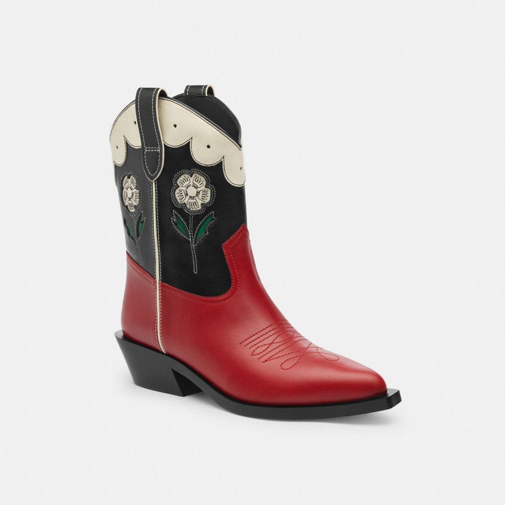 COACH Aria Cowboy Boot in Red | Lyst
