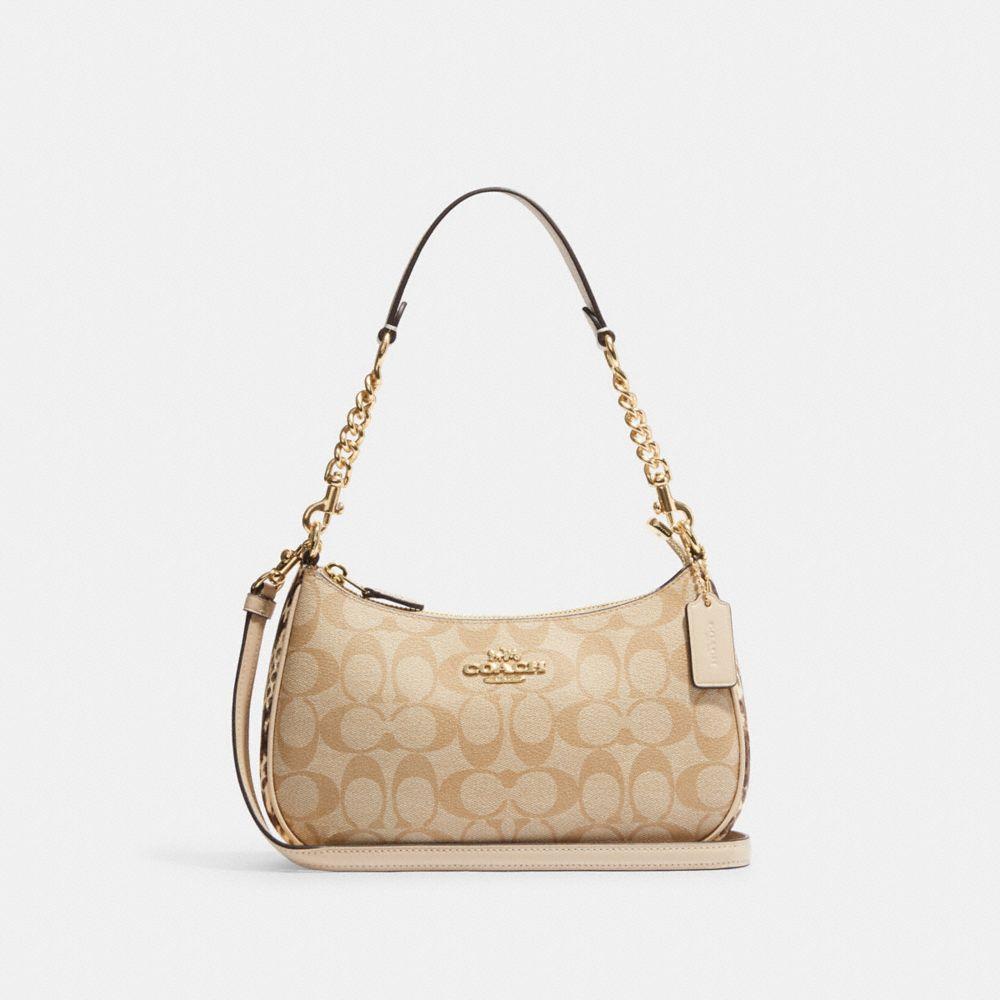 COACH Teri Schultertasche Aus Signature Canvas in Natur | Lyst DE