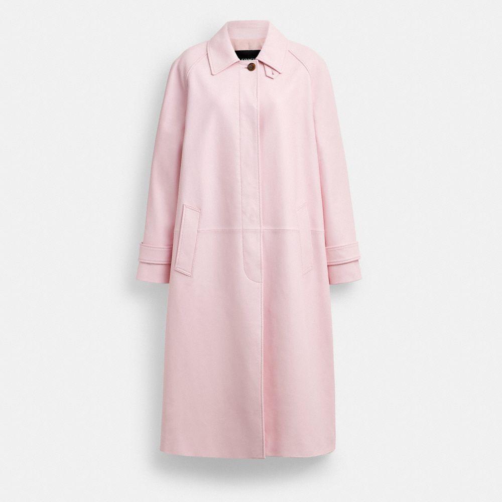 COACH Leather Wind Coat in Pink | Lyst
