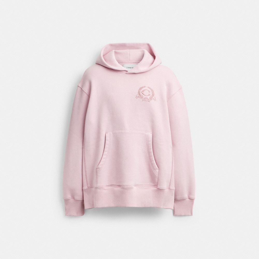 COACH Oversized Signature Crest Hoodie In Organic Cotton in Pink | Lyst