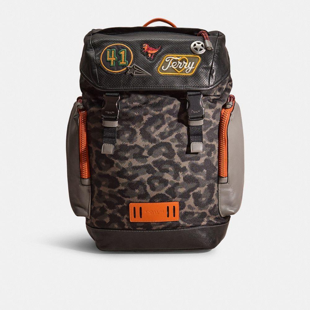 COACH Upcrafted Ranger Backpack With Camo Script Print in Gray for Men ...