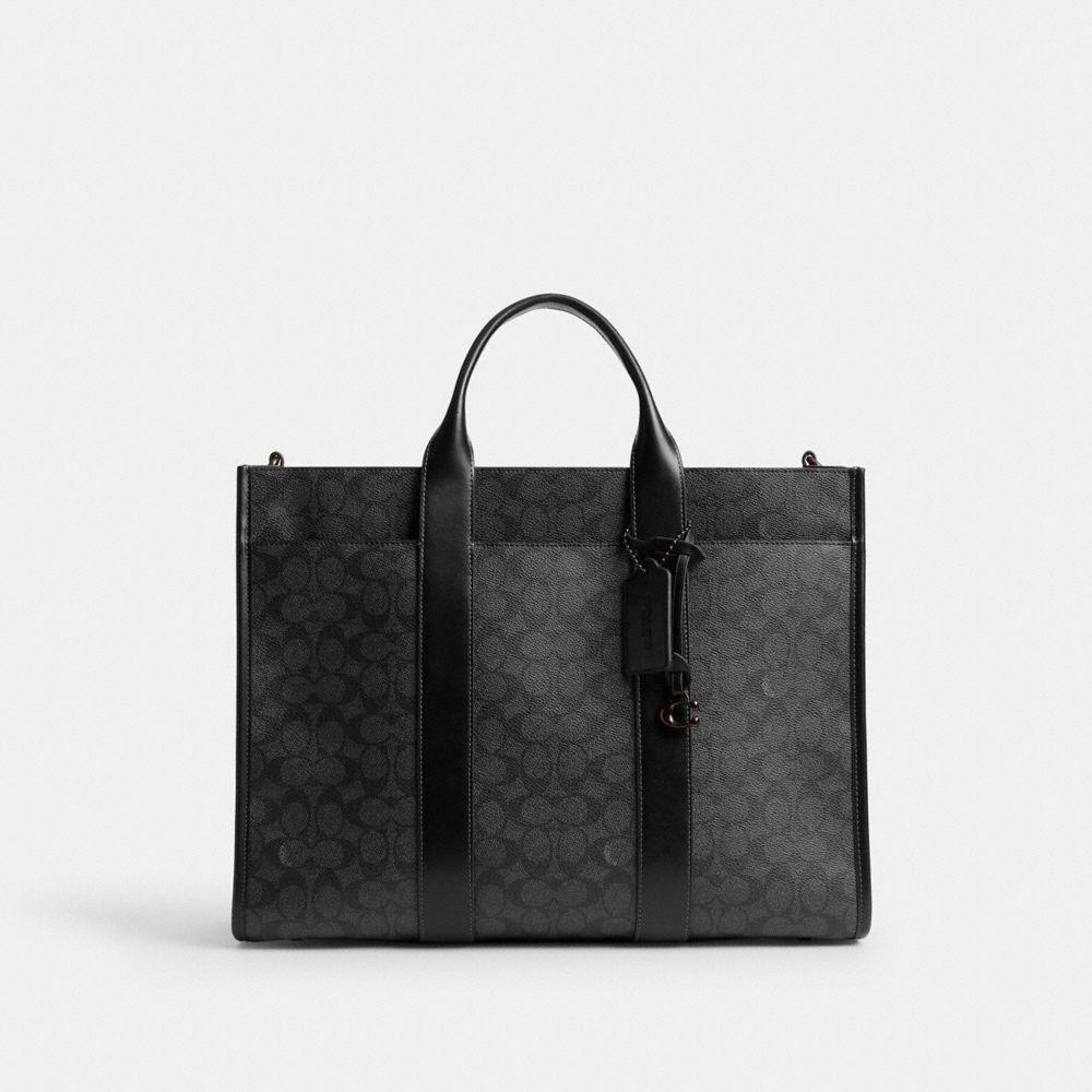 COACH Wesley Tote In Signature Canvas in Black for Men | Lyst