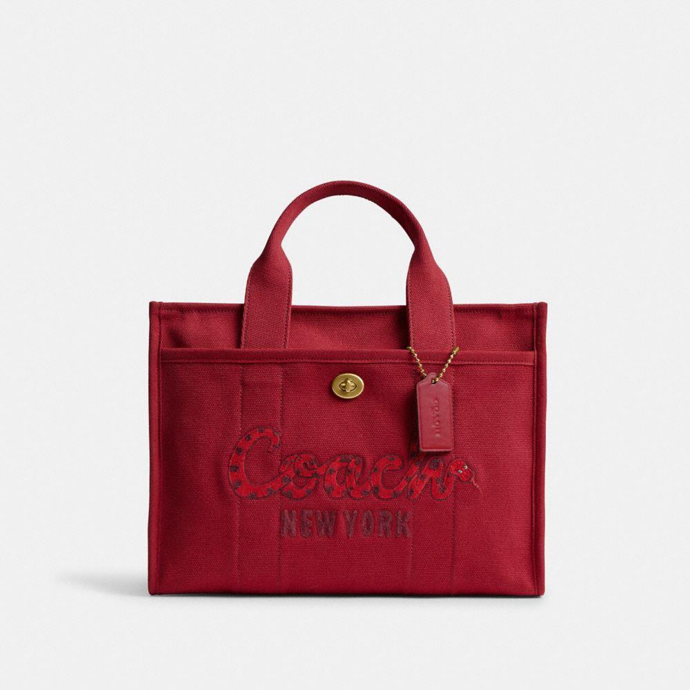 COACH New Year Cargo Tote Bag With Snake Script in Red | Lyst