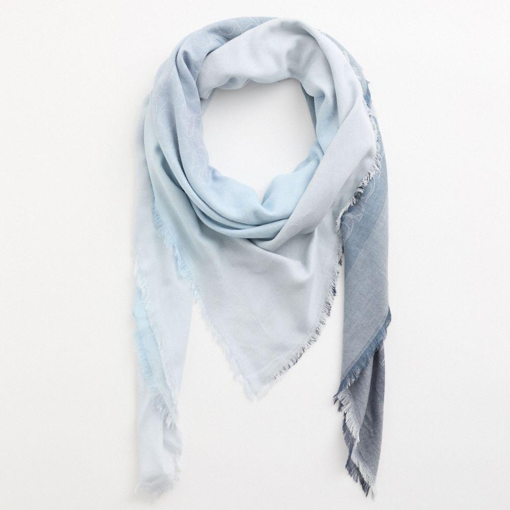 COACH Restored Signature Ombre Oversized Square Scarf in Blue | Lyst