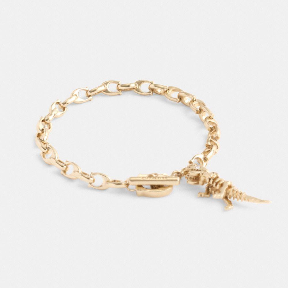 COACH Skeletal Rexy Signature Chain Bracelet in Metallic | Lyst