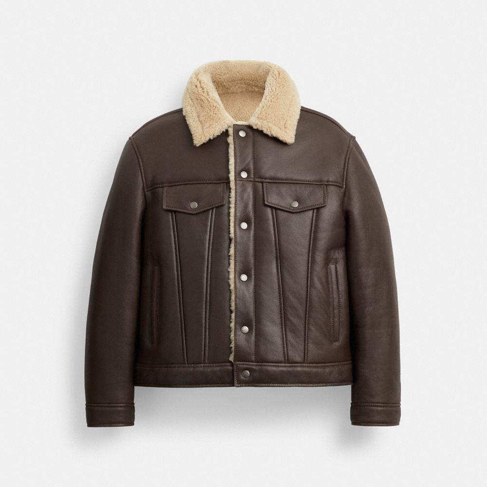 COACH Shearling Trucker Jacket in Brown for Men | Lyst