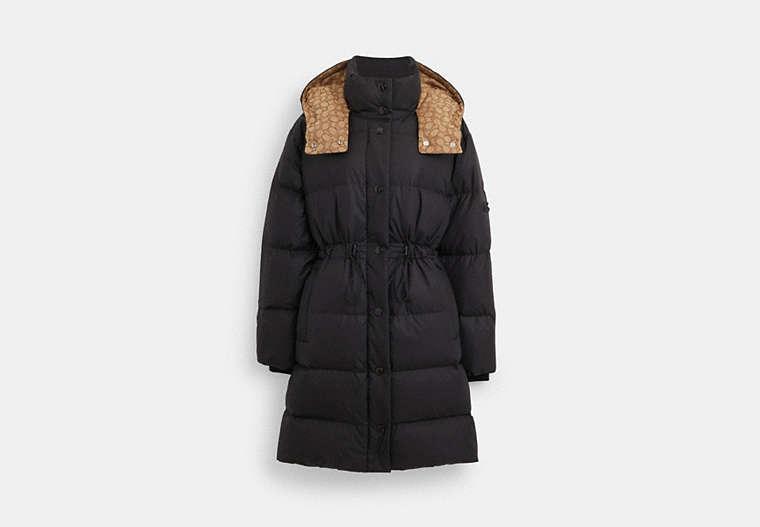 COACH Signature Mid Down Puffer Jacket in Black | Lyst UK