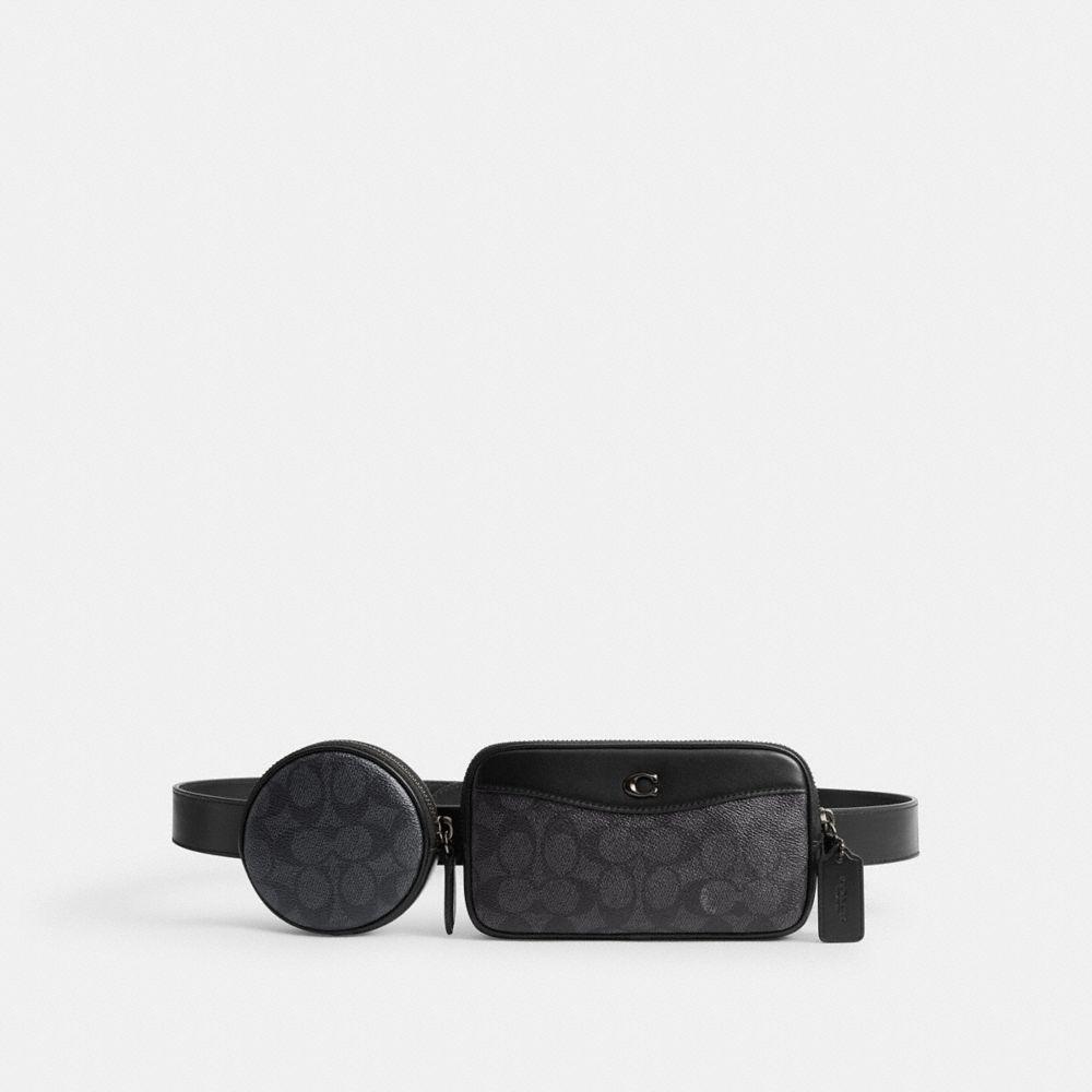 COACH Multi Pouch Belt Bag In Signature Canvas in Black for Men | Lyst