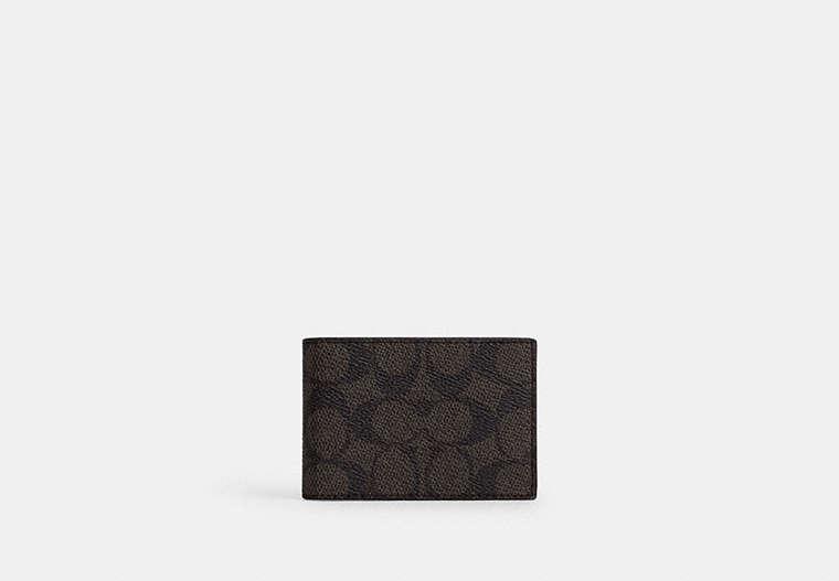 COACH Compact Billfold Wallet In Signature Canvas in Black for Men | Lyst