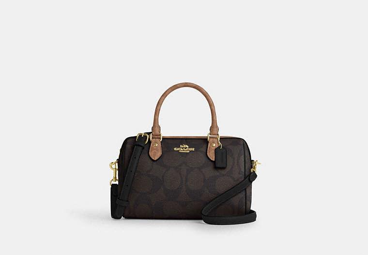 COACH Rowan Satchel Bag In Blocked Signature Canvas in Black | Lyst