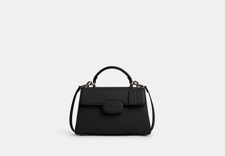 COACH Eliza Top Handle With Leather Covered Closure in Black | Lyst