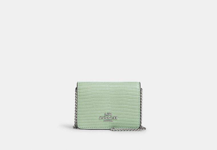 COACH Mini Wallet On A Chain in Green | Lyst
