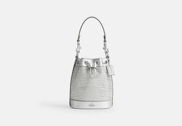 COACH Mini Bucket Bag With Crystal in Black | Lyst