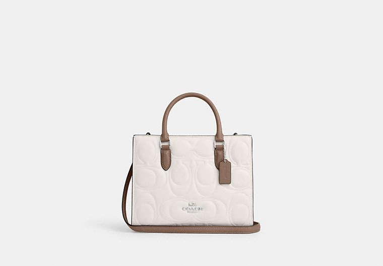 COACH Maggie Small Tote Bag In Blocked Signature Leather in Black | Lyst