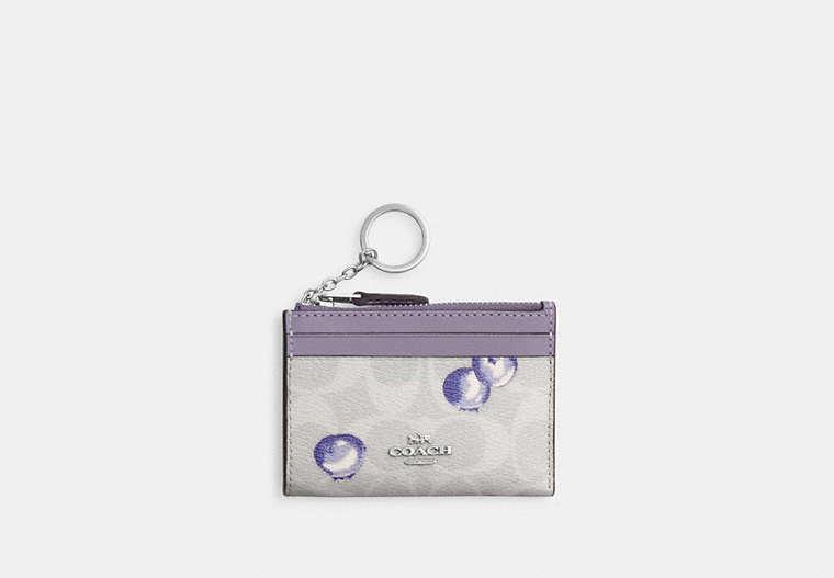 COACH Mini Skinny Id Case In Signature Canvas With Blueberry Print in ...
