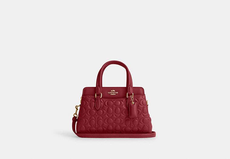 COACH Mini Darcie Carryall Bag In Signature Leather in Red | Lyst