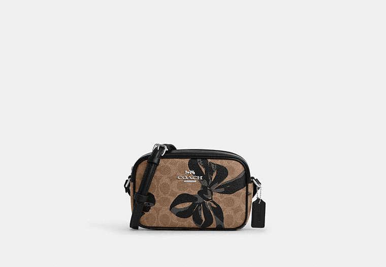 COACH Mini Jamie Camera Bag In Signature Canvas With Bow Print in Black ...