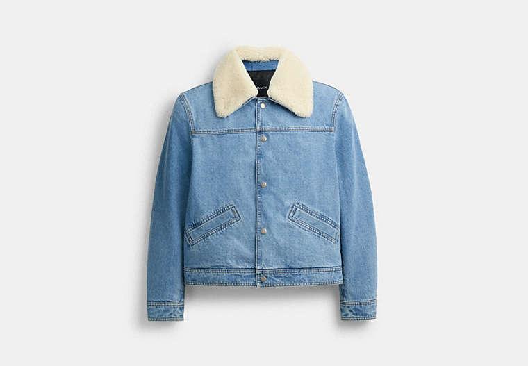 COACH Denim Jacket With Shearling in Blue for Men | Lyst