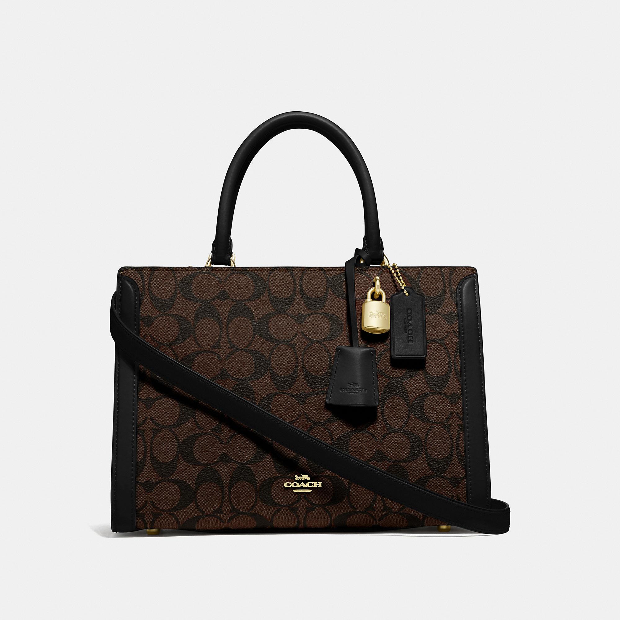 coach zoe carryall in signature canvas