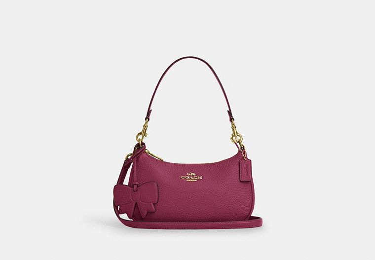 COACH Teri Shoulder Bag With Bow Charm in Black | Lyst