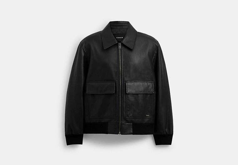 COACH Leather Flight Jacket in Black for Men | Lyst