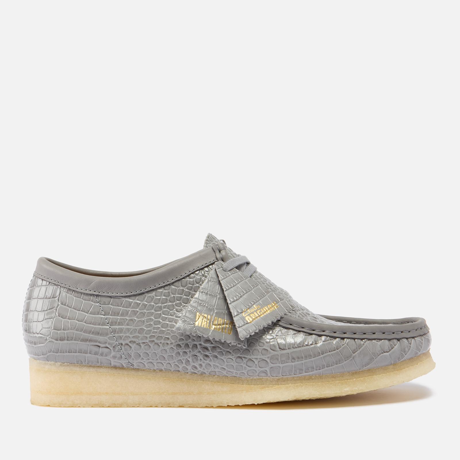 Clarks Croc-Effect Leather Wallabee Shoes in Gray for Men | Lyst
