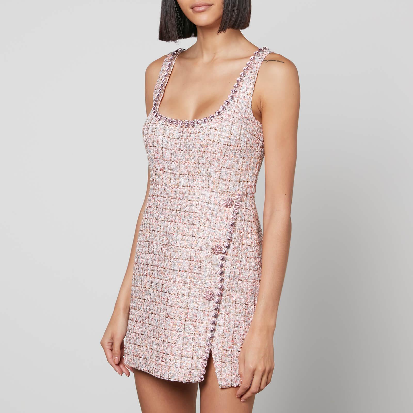 Self-Portrait Crystal-embellished Bouclé Dress in Purple | Lyst UK
