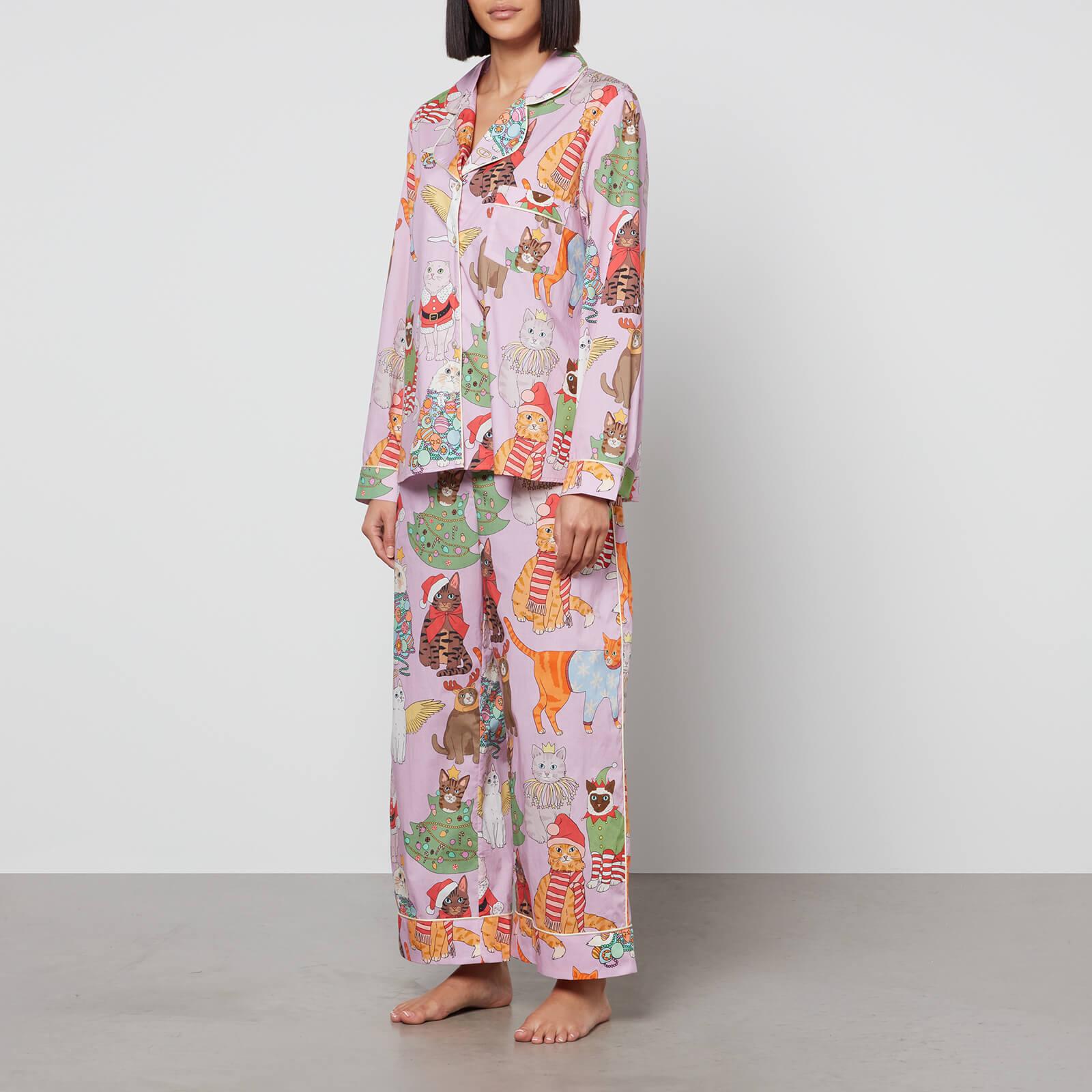 Karen Mabon Christmas Cats Cotton Long Pyjama Set in Orange | Lyst