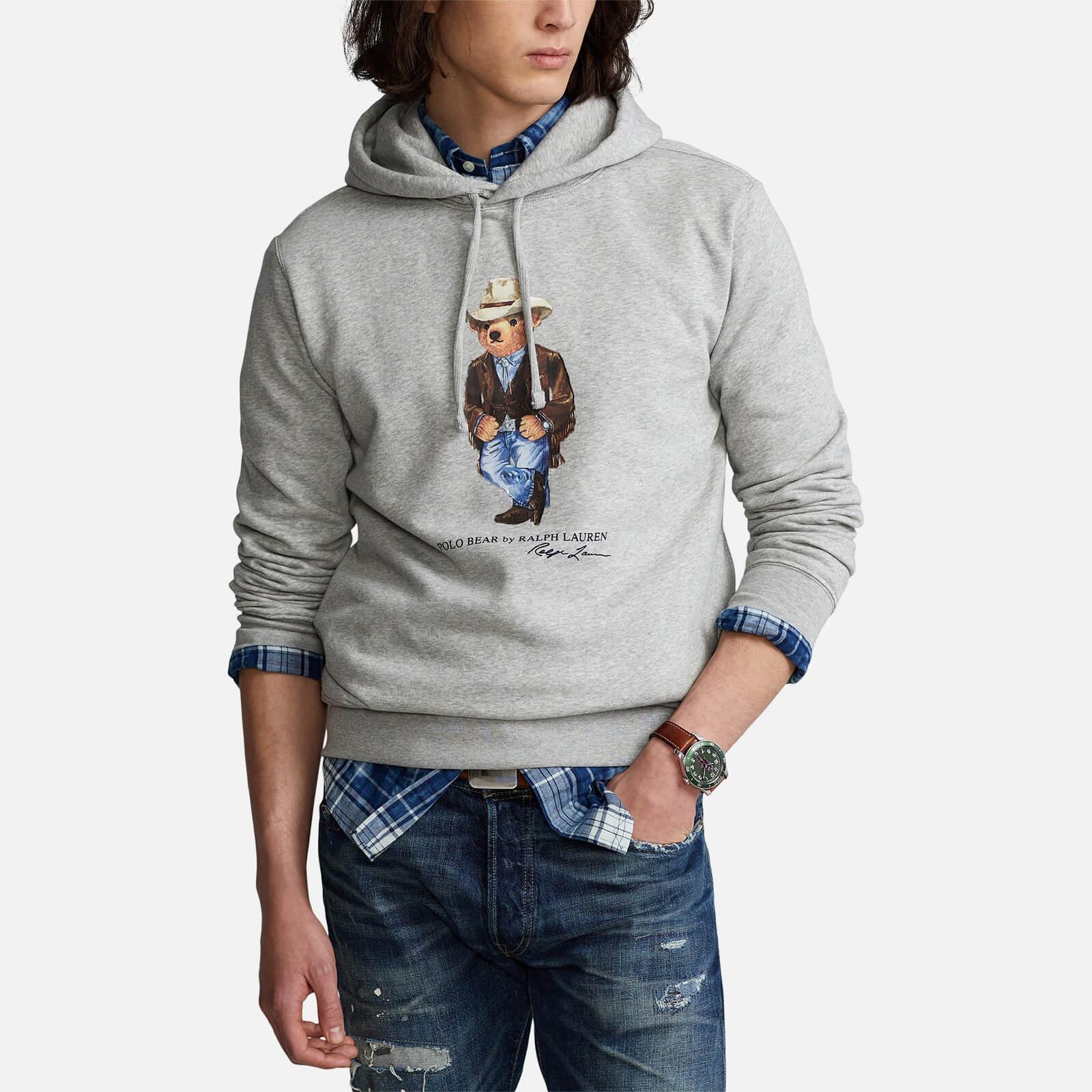 Polo Ralph Lauren Cowboy Bear Cotton-blend Hoodie in Gray for Men | Lyst