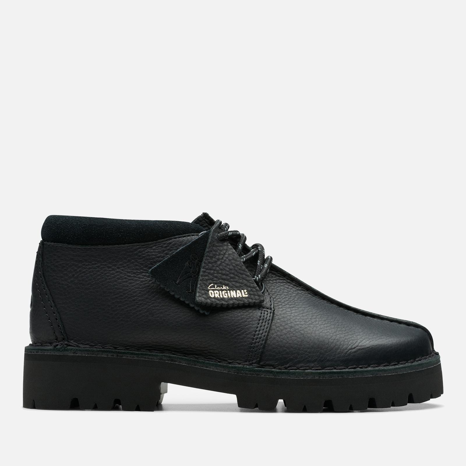 Clarks Desert Trek Xl Leather Shoes in Black for Men | Lyst