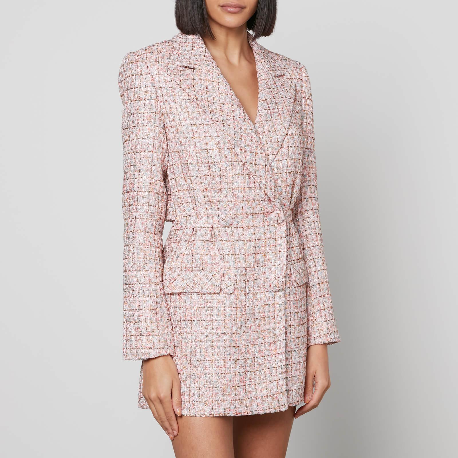 Self-Portrait Self Portrait Bouclé Tweed Mini Dress in Pink | Lyst