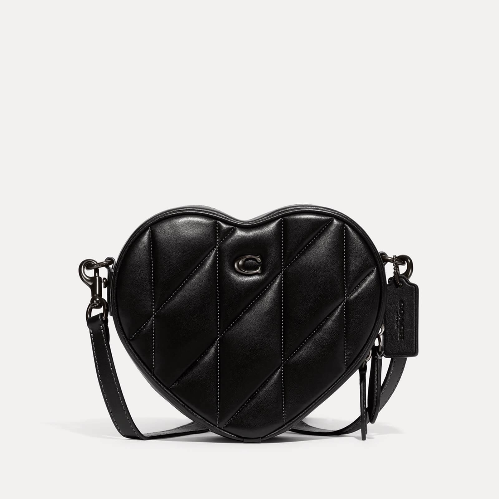 COACH S Quilted Leather Heart Crossbody in Black | Lyst