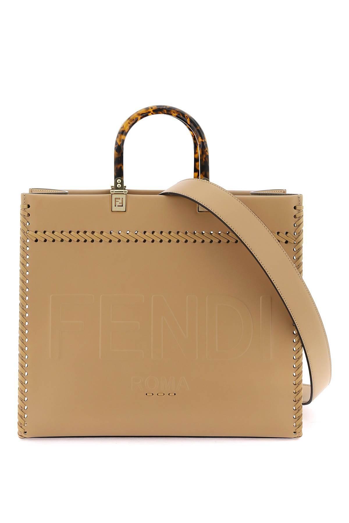 Fendi Sunshine Medium Tote Bag in Natural | Lyst