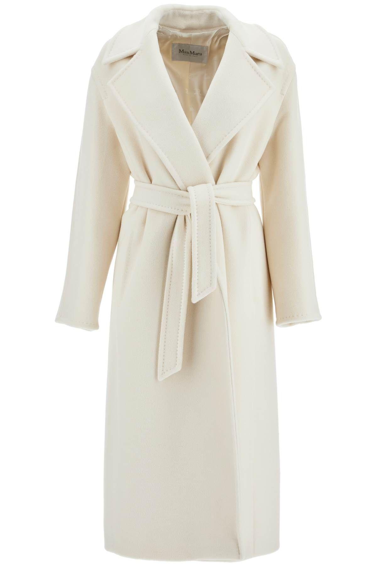 Max Mara Alpaca, Wool And Cashmere Robe Coat in White | Lyst